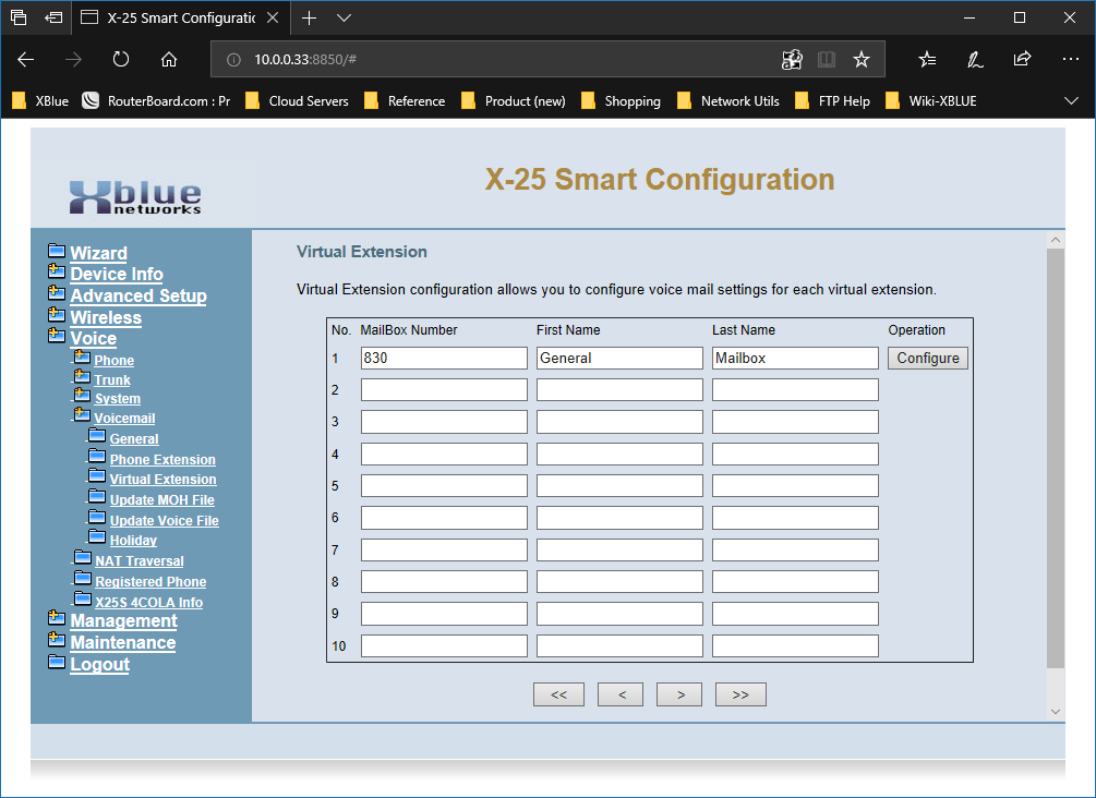 General Voicemail Box - X25 & X50 - XBLUE